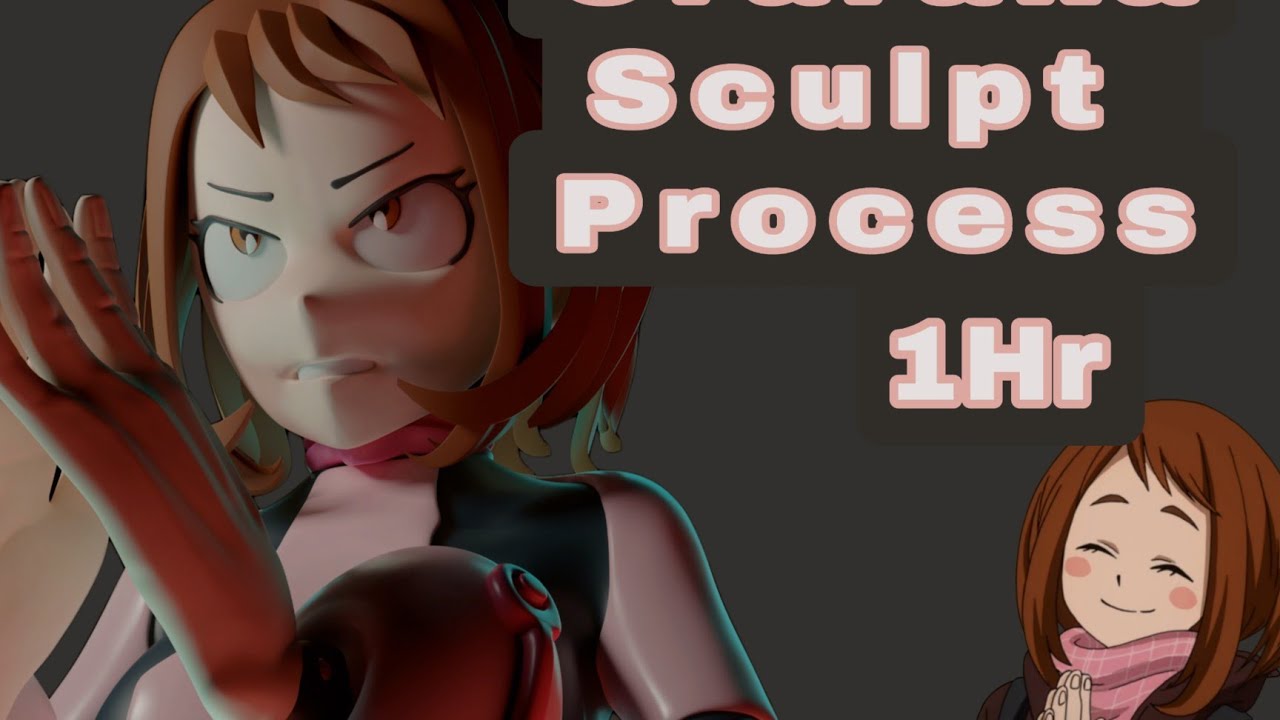 Blender 3D Character Creation (timelapse) - Sculpting Uraraka Ochako (My hero Academia)