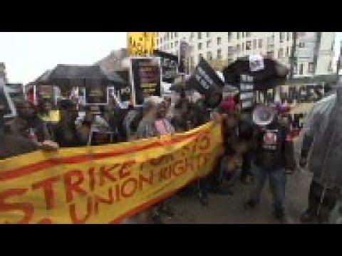 Service Workers Rally In NYC For $15, Union Rights