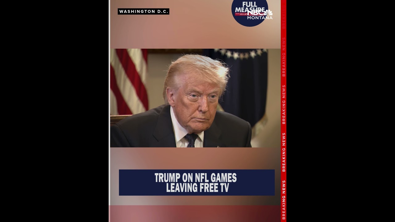 President Donald Trump speaks on NFL games leaving free TV