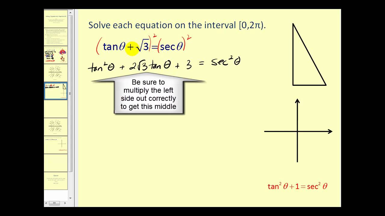 Solving Trigonometric Equations III