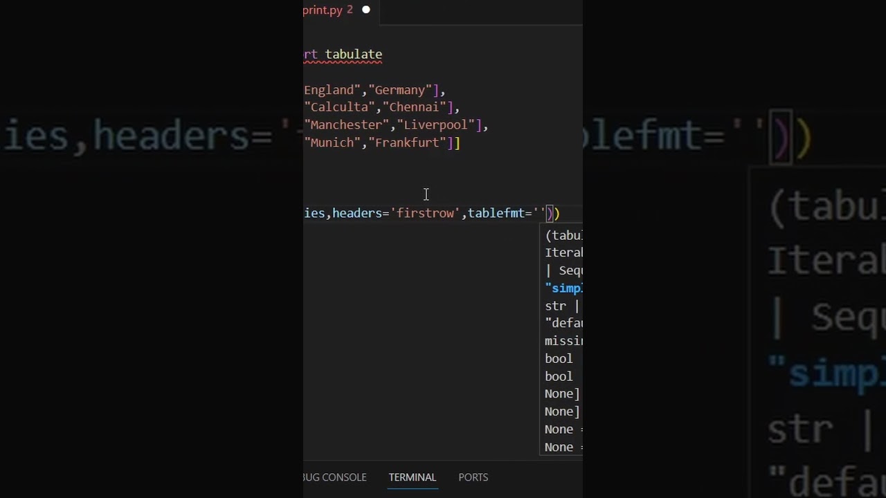 Pythonic Table Tabulation: Crafting Elegant Tables with Tabulate