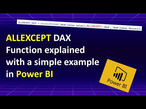 ALLEXCEPT DAX Function explained with a simple example in Power BI | Видео