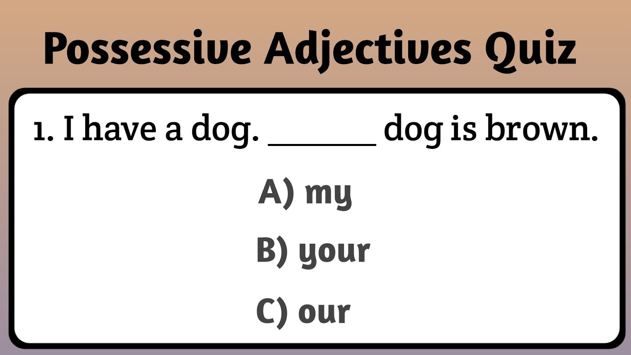 possessive adjectives quiz || my his her its your our their quiz || Ladla education