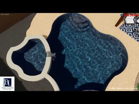 Coppell Pool & Rasied Spa with Water Feature Wall
