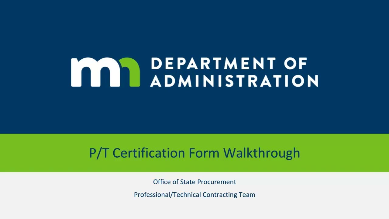 PT Certification Form Walkthrough