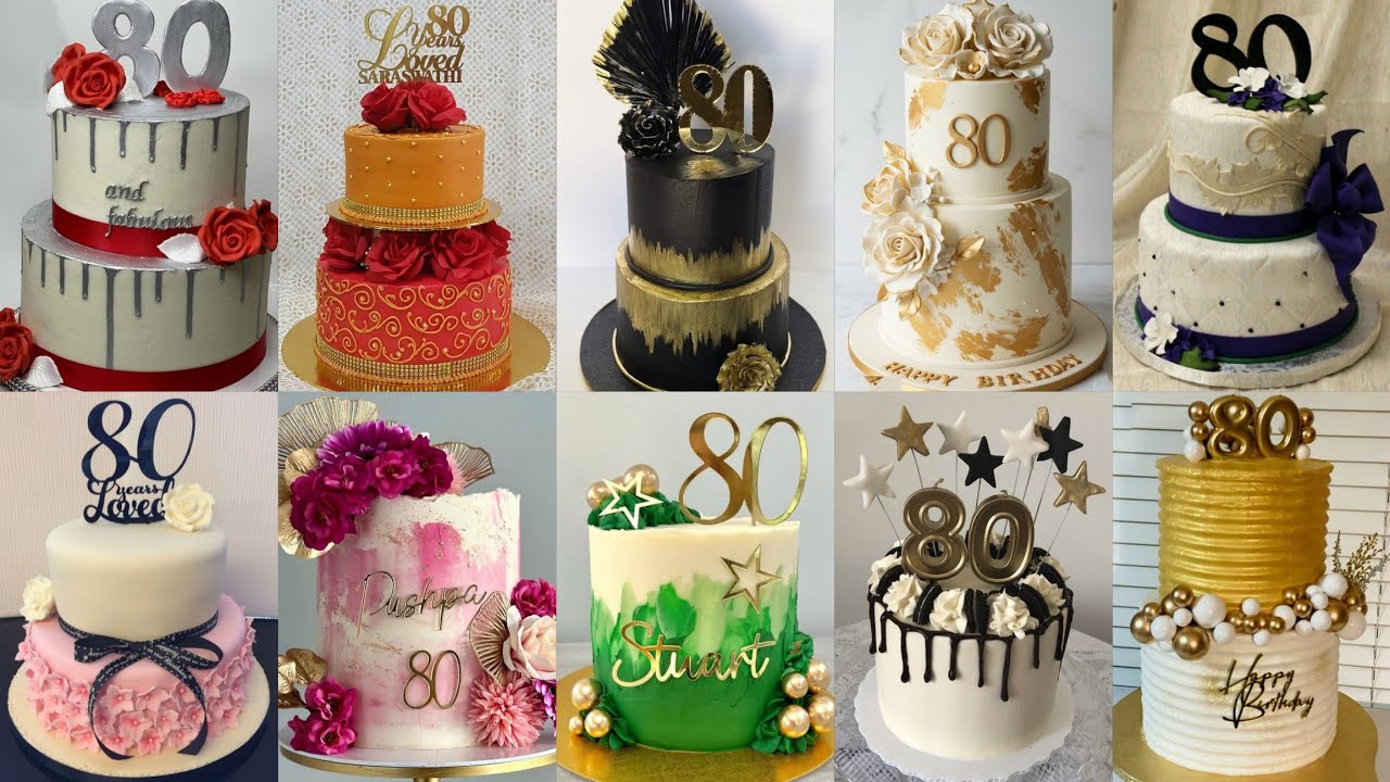 💗80th Birthday Cake Ideas/80th Birthday Cake Ideas/Two Tier Cake/Cake Design/Birthday Cake Recipe
