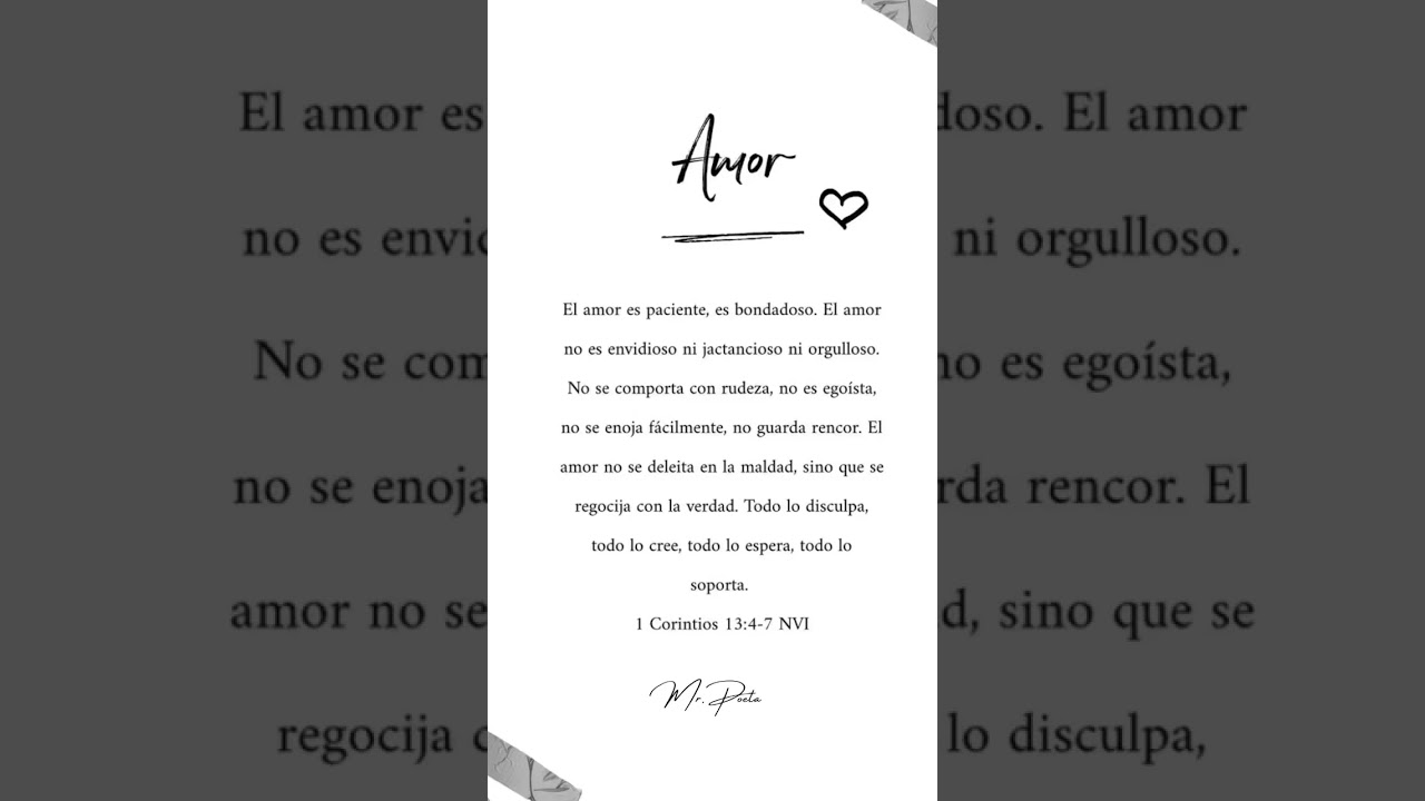 El amor según  con la biblia ❤️❤️ #amor #frases #poema #poesia #pareja #motivacion