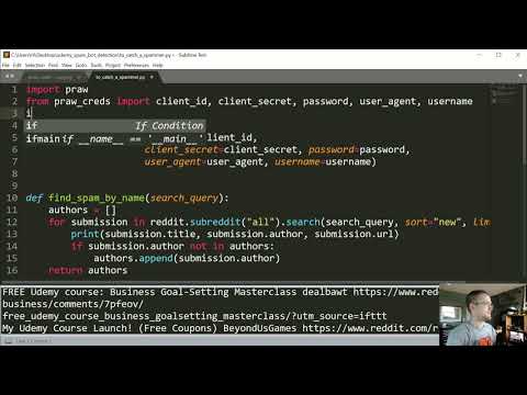 Creating a Reddit Bot to Detect Spam - Python Reddit API Wrapper (PRAW) tutorial p.4