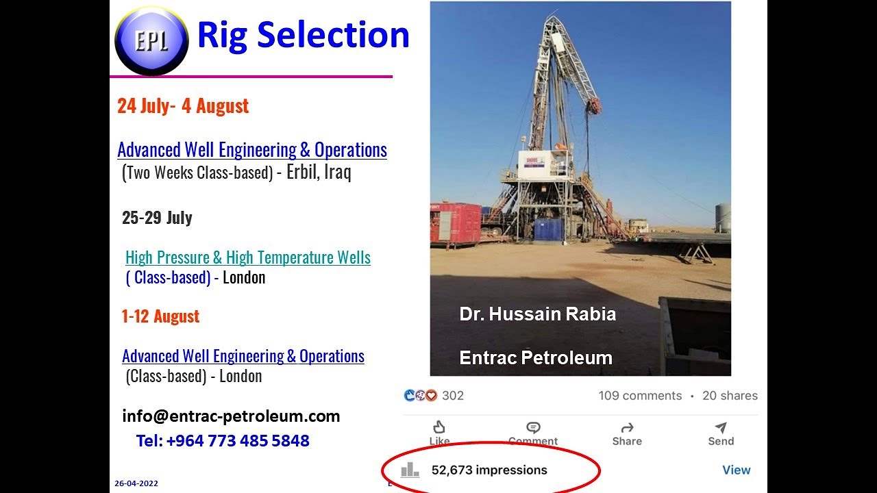 Rig Mast Selection seminar  May 22