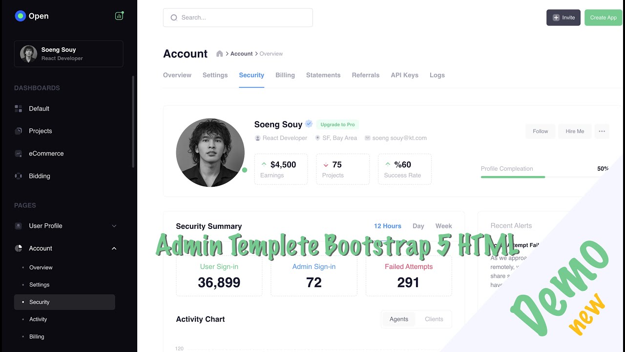 Admin Dashboard Pro Bootstrap 5 HTML