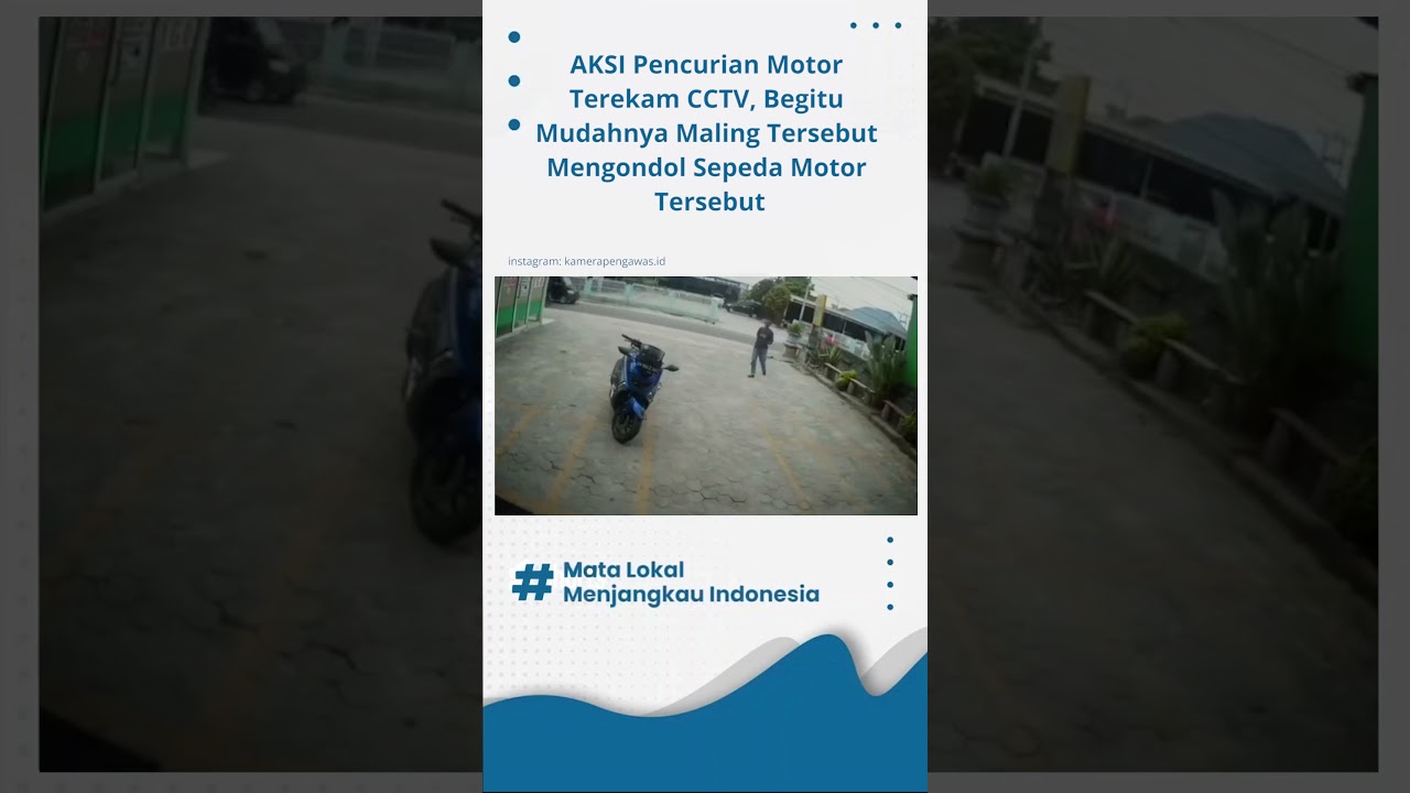 Aksi Maling Motor Terekam CCTV, Begitu Cepatnya Motor Berpindah ke Tangan Maling