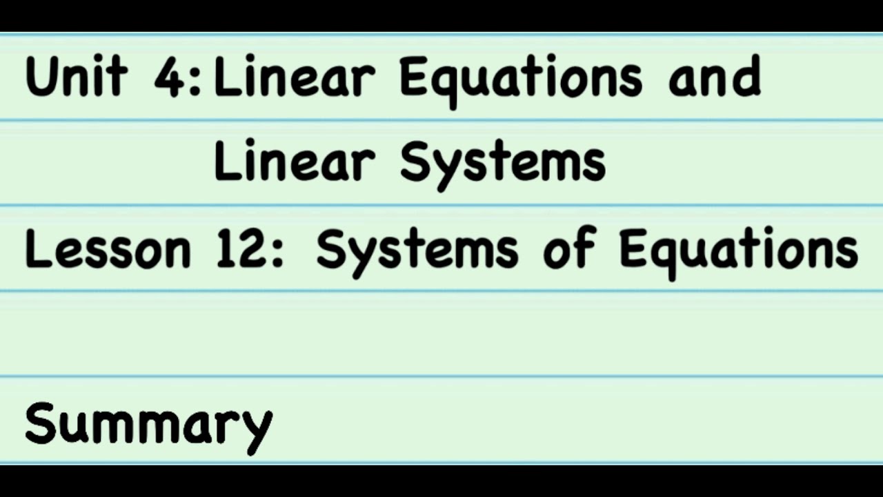 8th Grade Illustrative Mathematics: Grade 8; Unit 4; Lesson 12: Summary