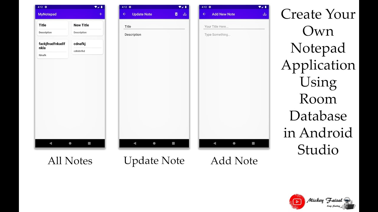 Notepad Android Application using RoomDatabase in android studio part 5   Update Note
