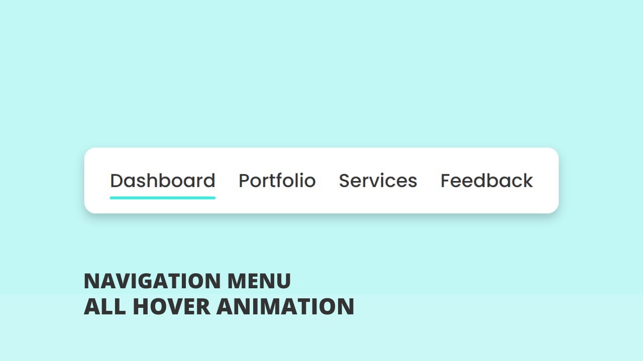 All Navigation Menu Hover Animation in HTML and CSS