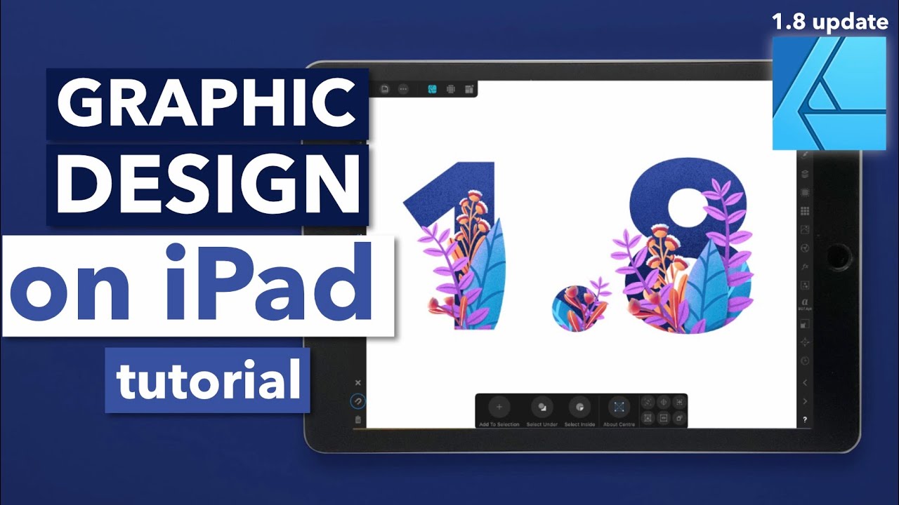 Affinity Designer for iPad tutorial |  how to design a logo | Creating a floral illustration easy