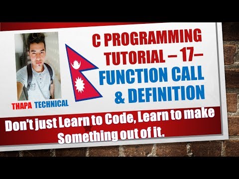 Learn C Programming Tutorial 17 Function Definition and Function Call Nepali - Mind Luster