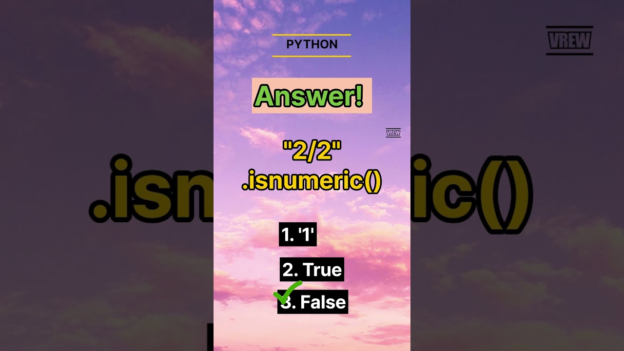 python isnumeric method#python #quiz #pythontutorial #pythonprogramming #pythonforbeginners #python3