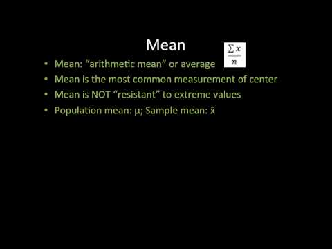 Statistics | 2.2 Measuring the Center: Mean