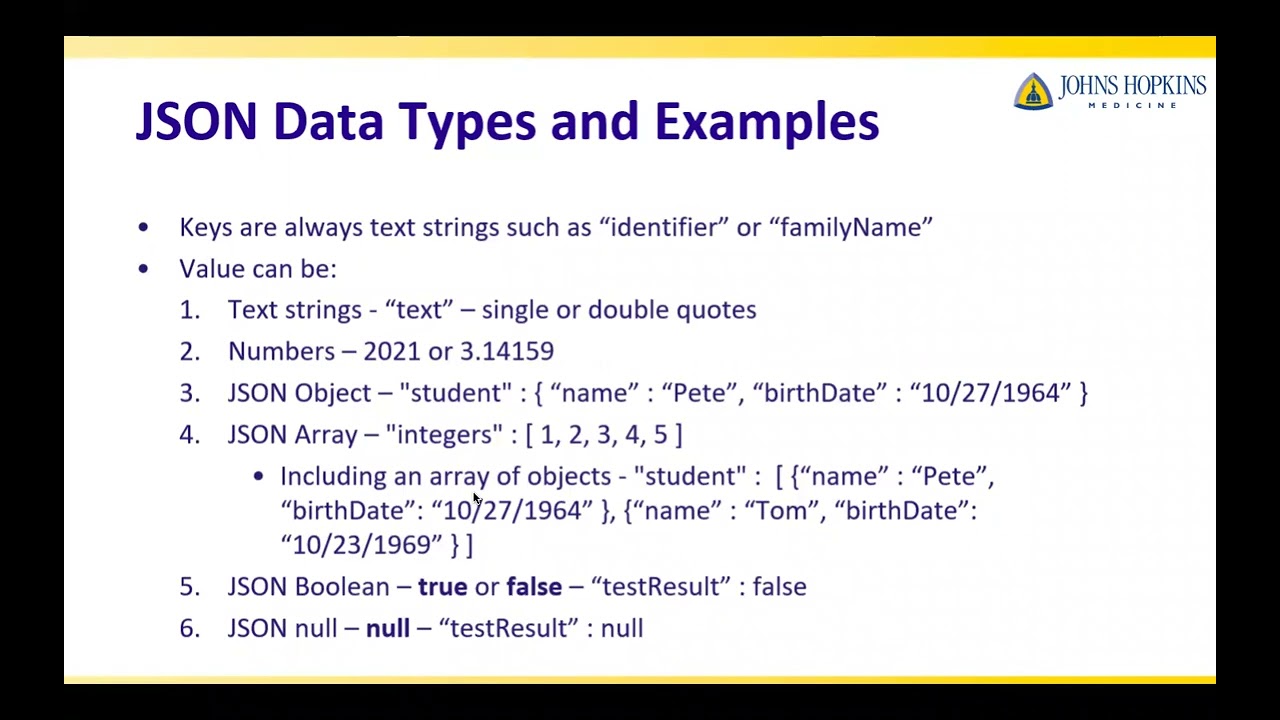 JHSOM FHIR JSON Intro 1