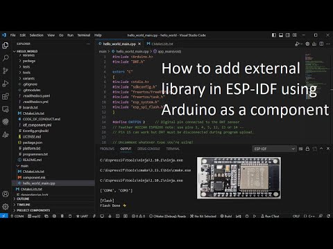 How to add external library in ESP IDF using Arduino as a component with VS Code