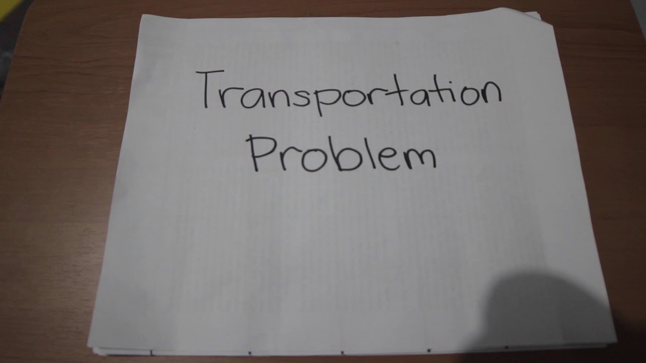 Assignment, Transportation, and Network Model Problems
