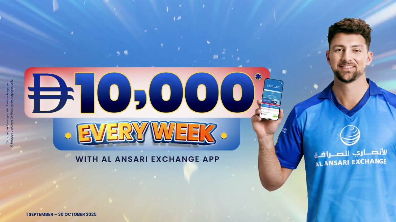 Win AED 10,000 every week! Your chance to win BIG is here with Al Ansari Exchange.