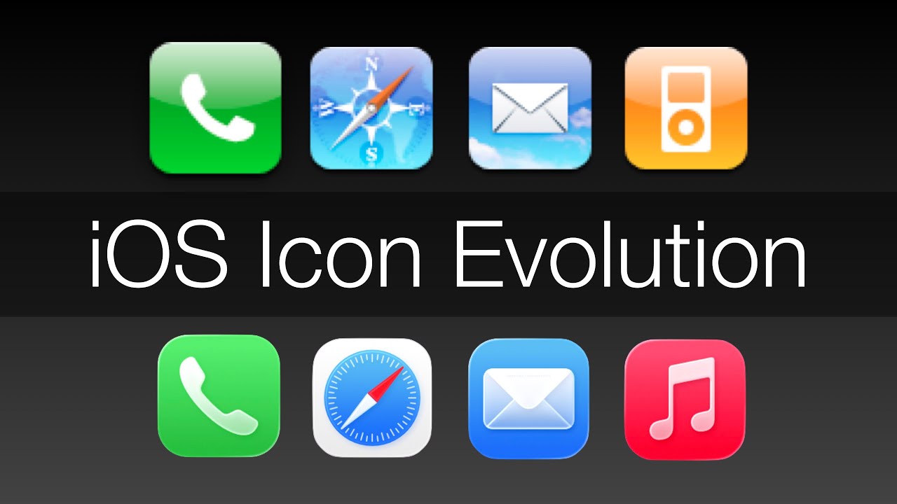 Apple iOS Icon Evolution (1.0 - 26)
