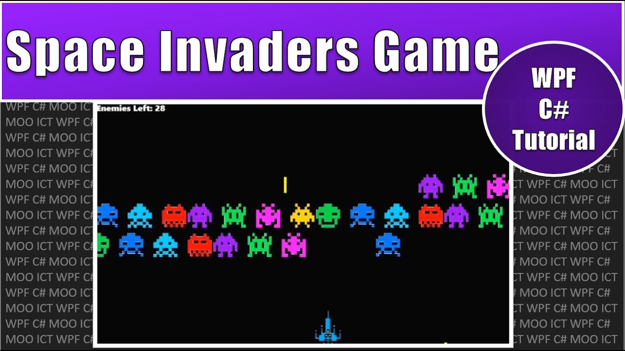 Classic Space Invaders Game Development tutorial with C# WPF In Visual Studio