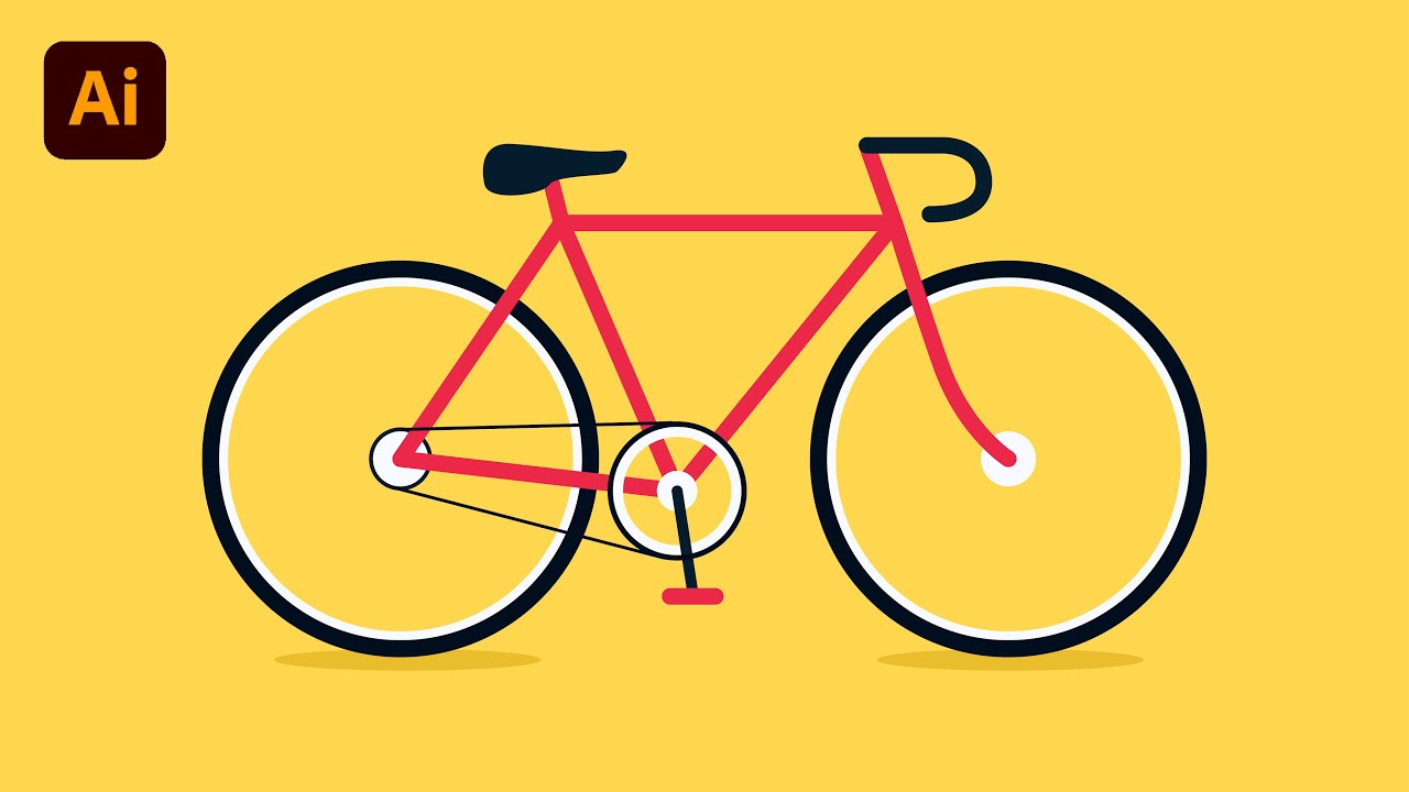 Bicycle Flat Design Illustration | Adobe Illustrator Tutorial