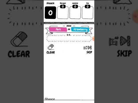 Draw it gameplay - fork potato aeroplane tennis racquet and envelop