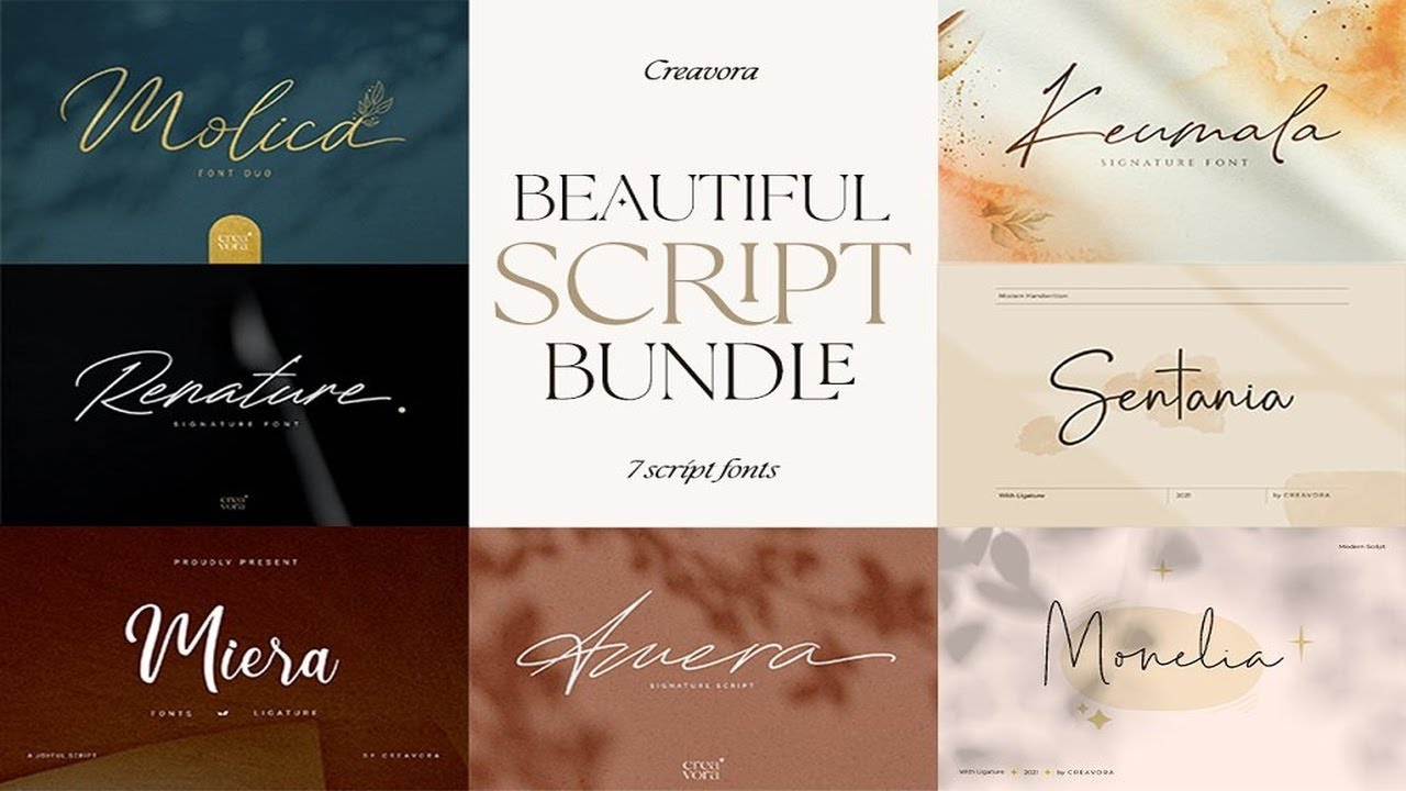 Beautiful Script Font Bundle Font Free Download