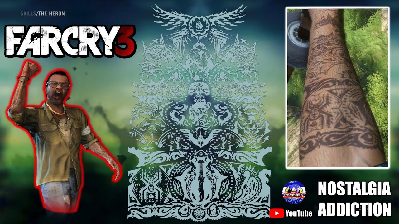 Tatao - Tattoo development The Heron, The Shark, The Spider skill tree - Far cry 3 (4K, 2160P)