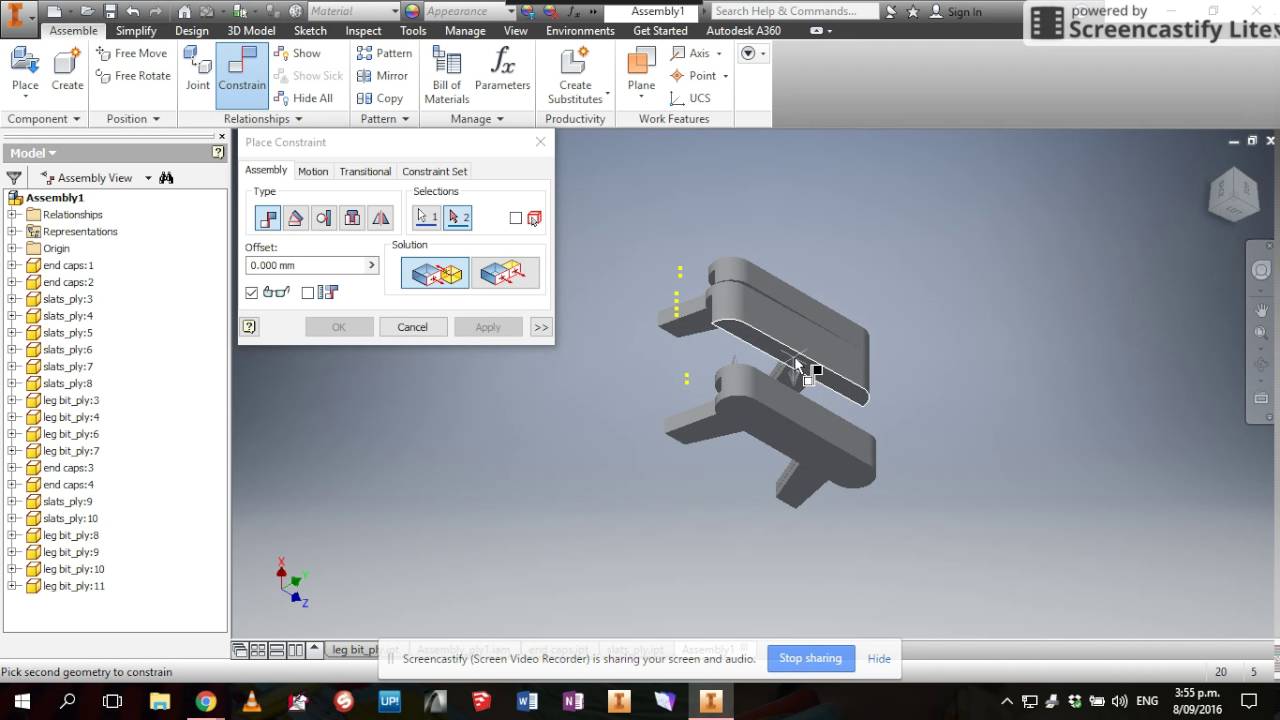 Inventor 19 Assembly Tutorial Part 5