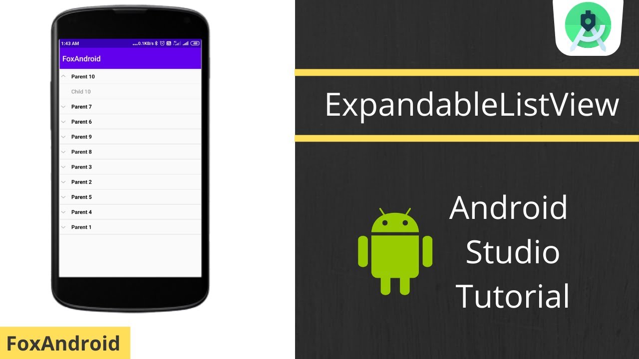 How to Create ExpandableListView in Android studio | Expandable ListView in Android - Tutorial