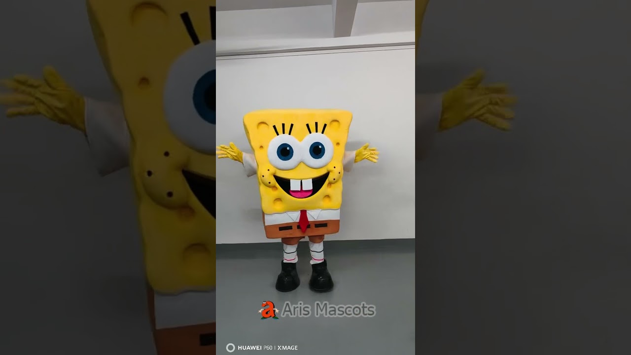 Adult Sponge Bob Mascot Costume Cartoon Character Fancy Dress for Birthday Party Entertainments