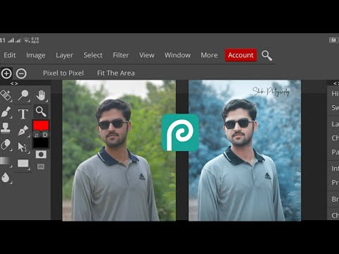 Photopea Mobile Editing | colour grading and retouching by photopea app | photopea black & blue tone