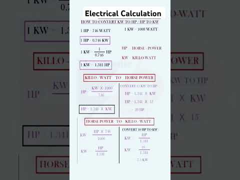 How to convert KW to HP or HP to KW?
