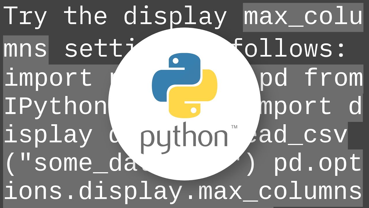 Display all dataframe columns in a Jupyter Python Notebook