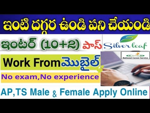 Latest jobs @silverleaf company/work from home with mobile/freshers & experienced/inter eligibility