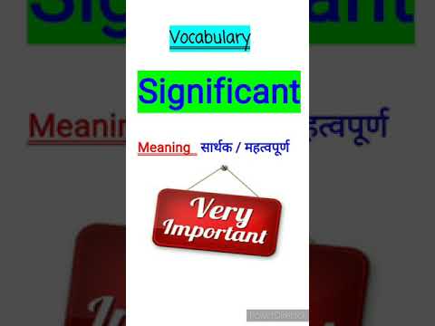 Significant 👍 meaning and use || significant ka Hindi mein Arth with synonyms and antonyms | #shorts