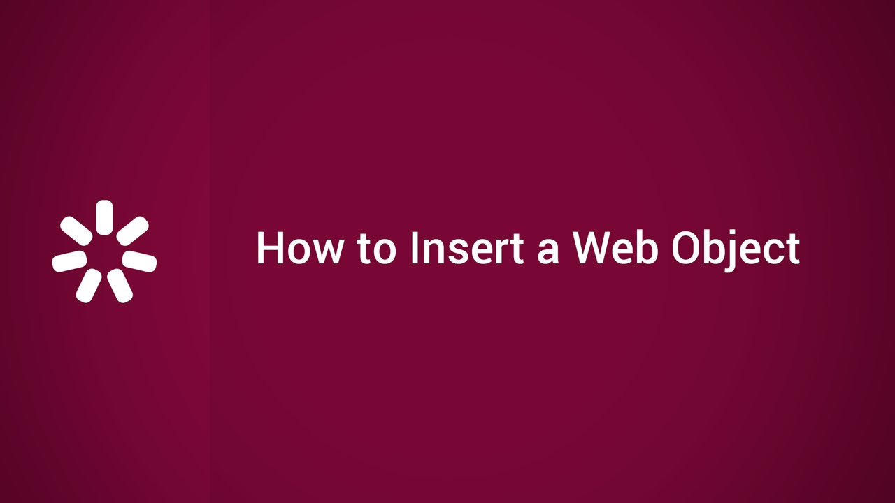 How to Insert a Web Object