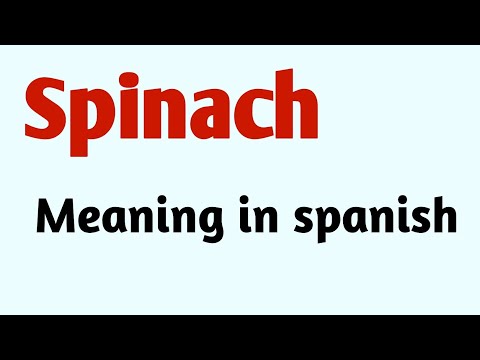 How To Pronounce " Spinach " this vegitable In Spanish language 🇪🇸 .