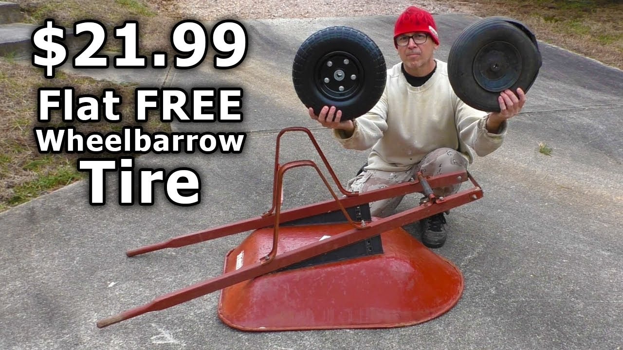 Fix Wheelbarrow Flat Tire with $22 SOLID Rubber Wheel