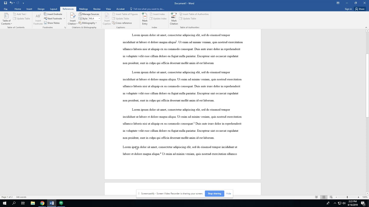Insert Endnotes   MLA   in Microsoft Word
