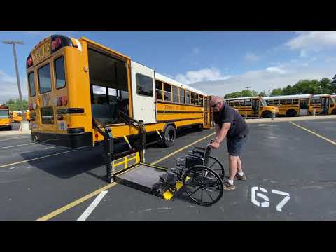 School Bus wheelchair lift and securements