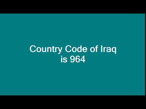 Country Code of Iraq is 964