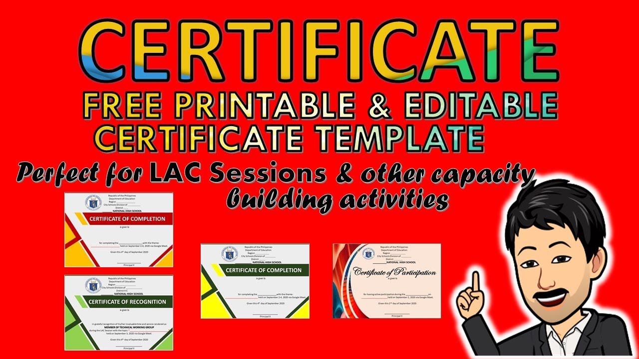 FREE CERTIFICATE TEMPLATE (Batch 1) | PRINTABLE & EDITABLE