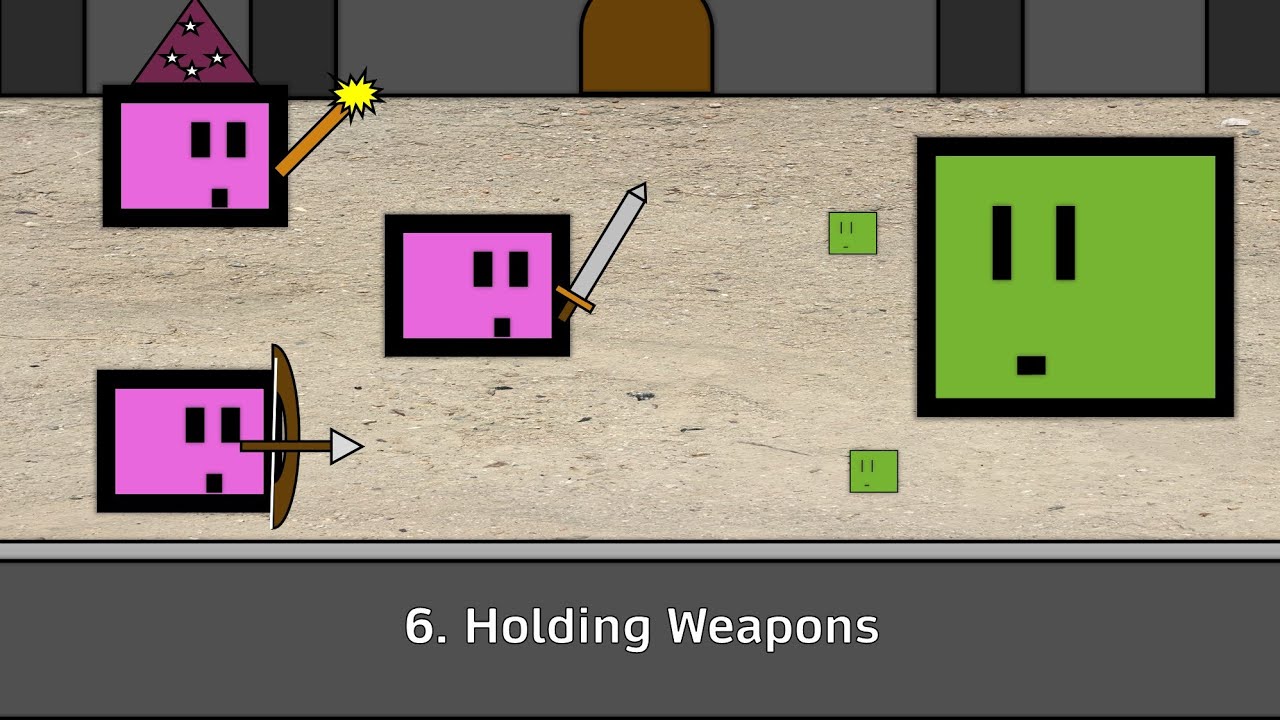 Top down Rogue Like 6. Holding Weapons