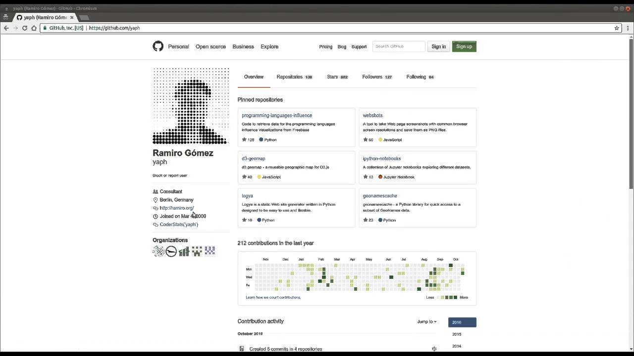 CoderStats Link for GitHub Chrome Extension Demo