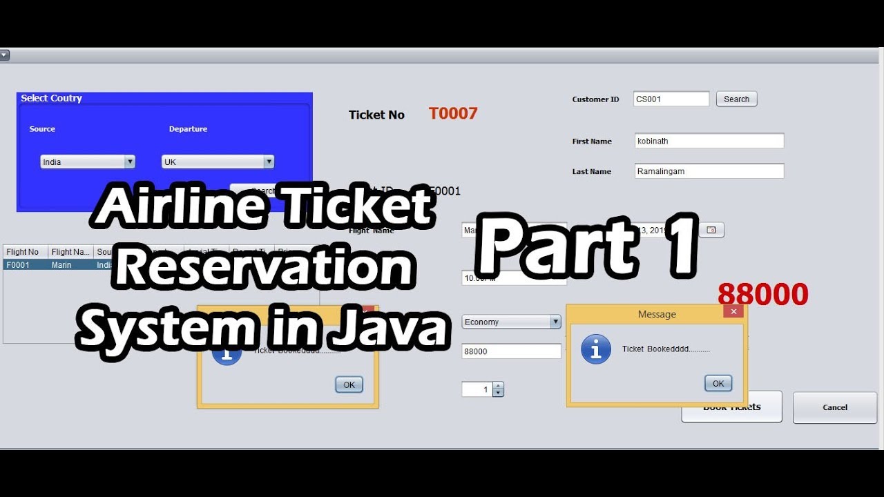 Airline Ticket Reservation System in Java Part 1
